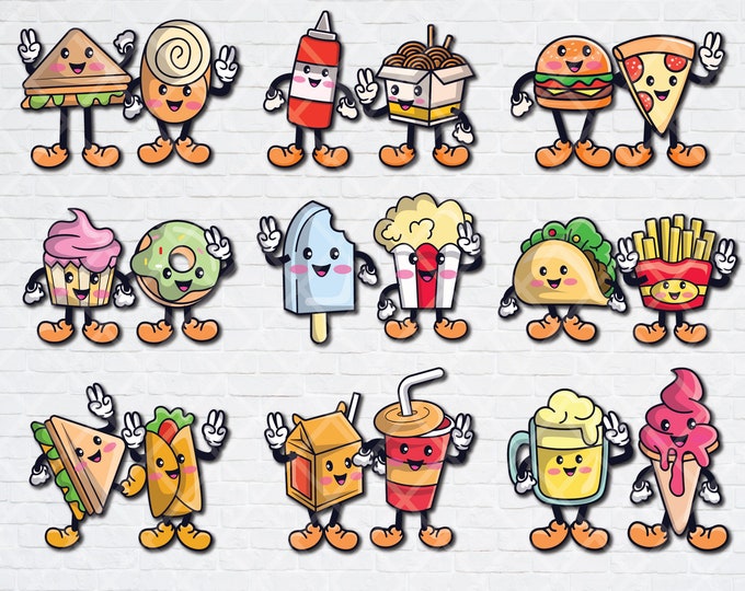 Kawaii Food SVG Bundle Perfect Match Cutting File Friendship Best ...