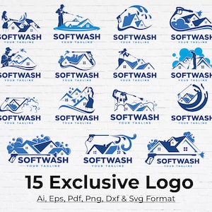 Professional Soft Washing Logo, Power Washing Logo, Pressure Washing ...