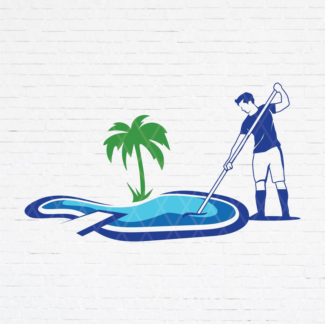 Custom Pool Cleaning Logo, Personalized Pool Maintenance Design ...