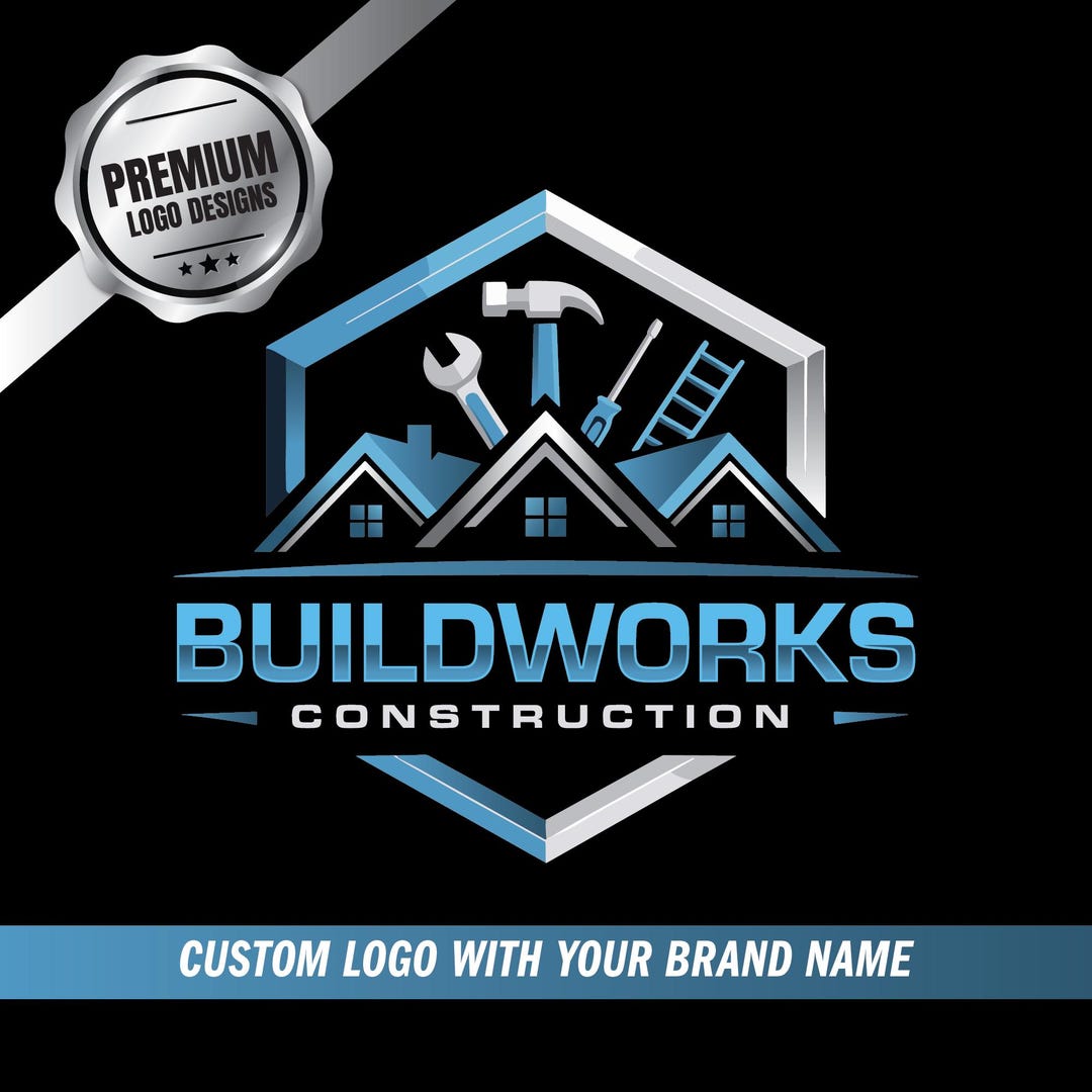 Custom House Construction Logo: Home Builder Design Template (digital ...