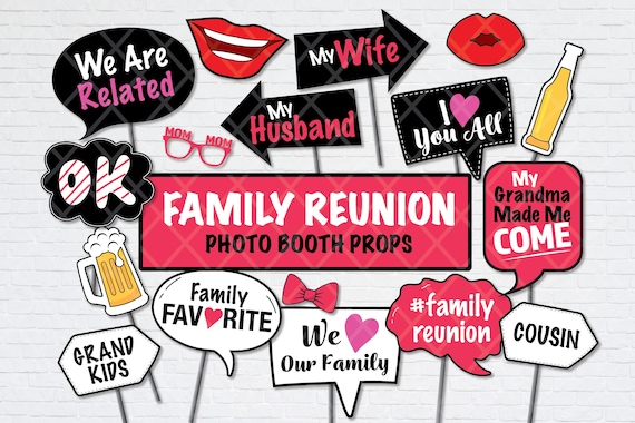 35 Family Reunion Photo Booth Props: Minimalist Design of - Etsy Hong Kong