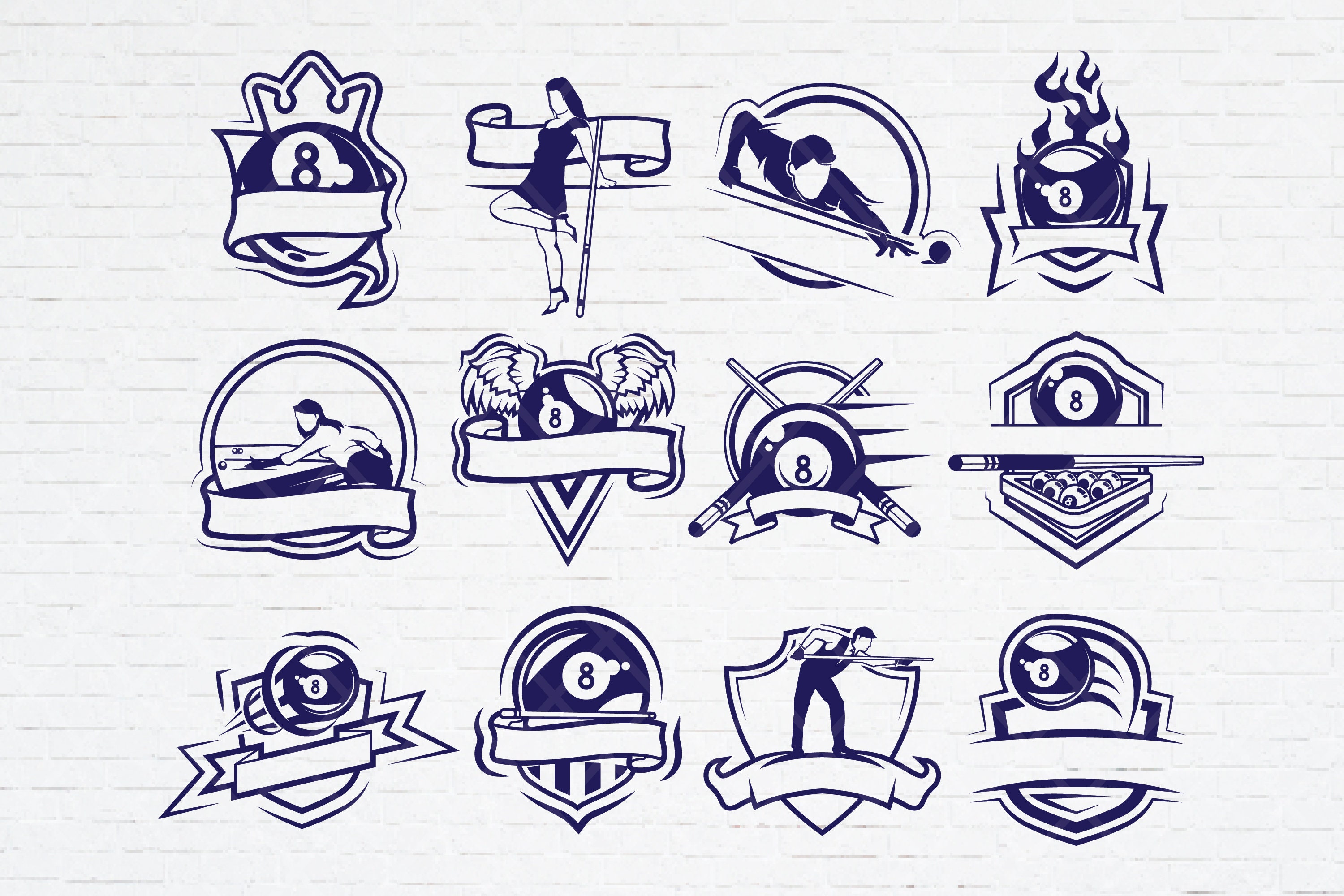 Set of Billiard Svg Billiard Svg Png Billiard Silhouette - Etsy Australia