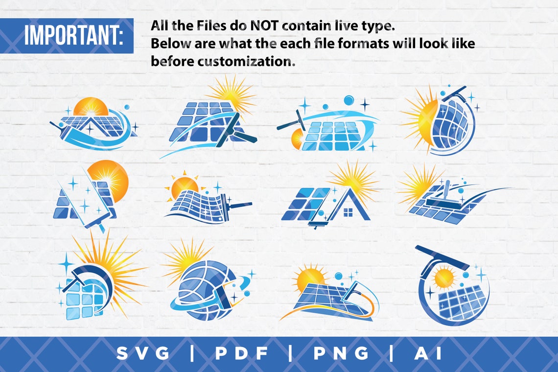 Solar Cleaning Logo SVG Bundle, Eco-friendly Designs (digital Download ...
