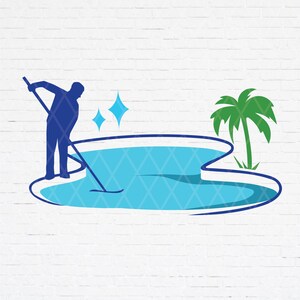 Custom Pool Cleaning Logo, Pool Maintenance Logo, Personalized Pool ...