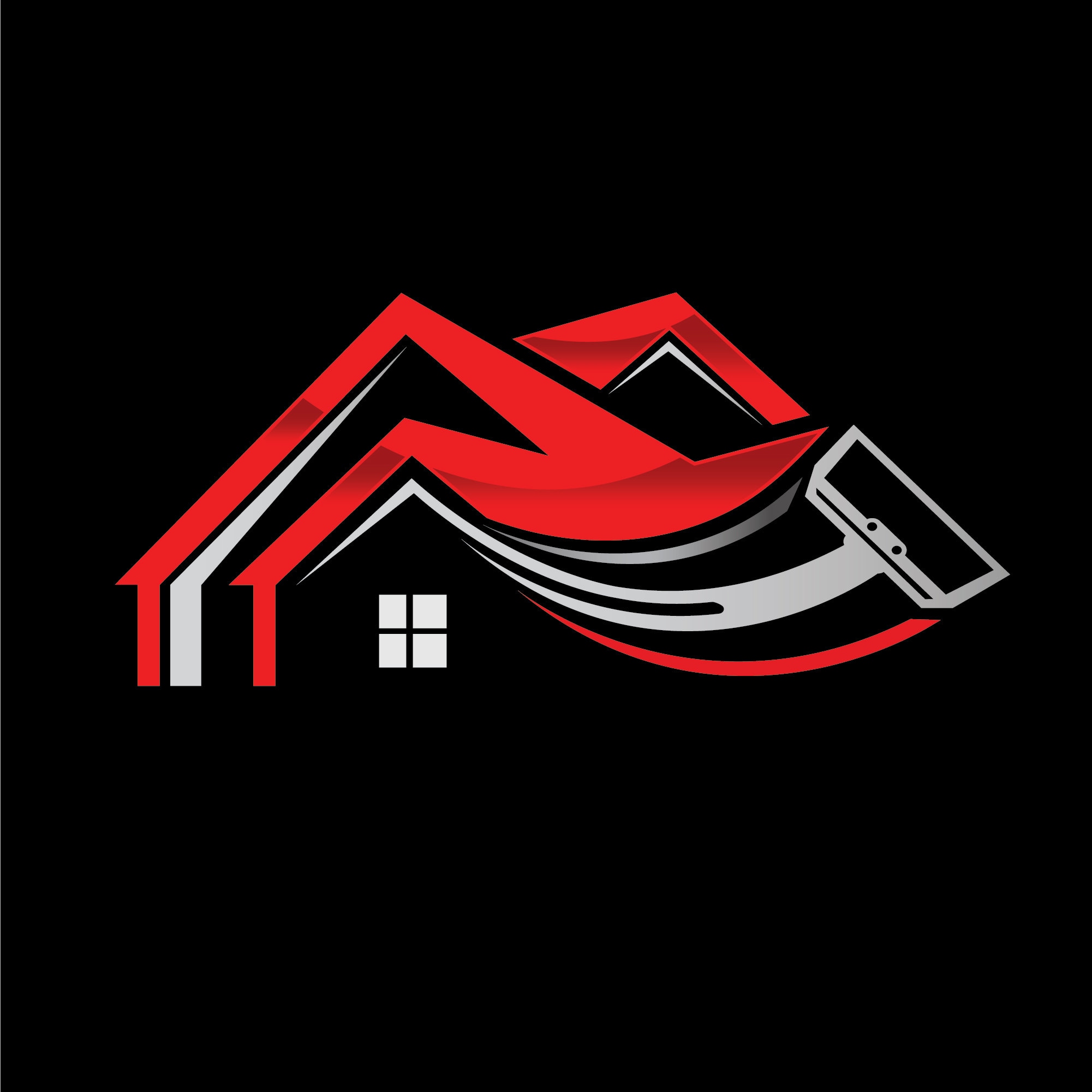 Modern Drywall Business Logo Design: Red & Silver (digital File) - Etsy