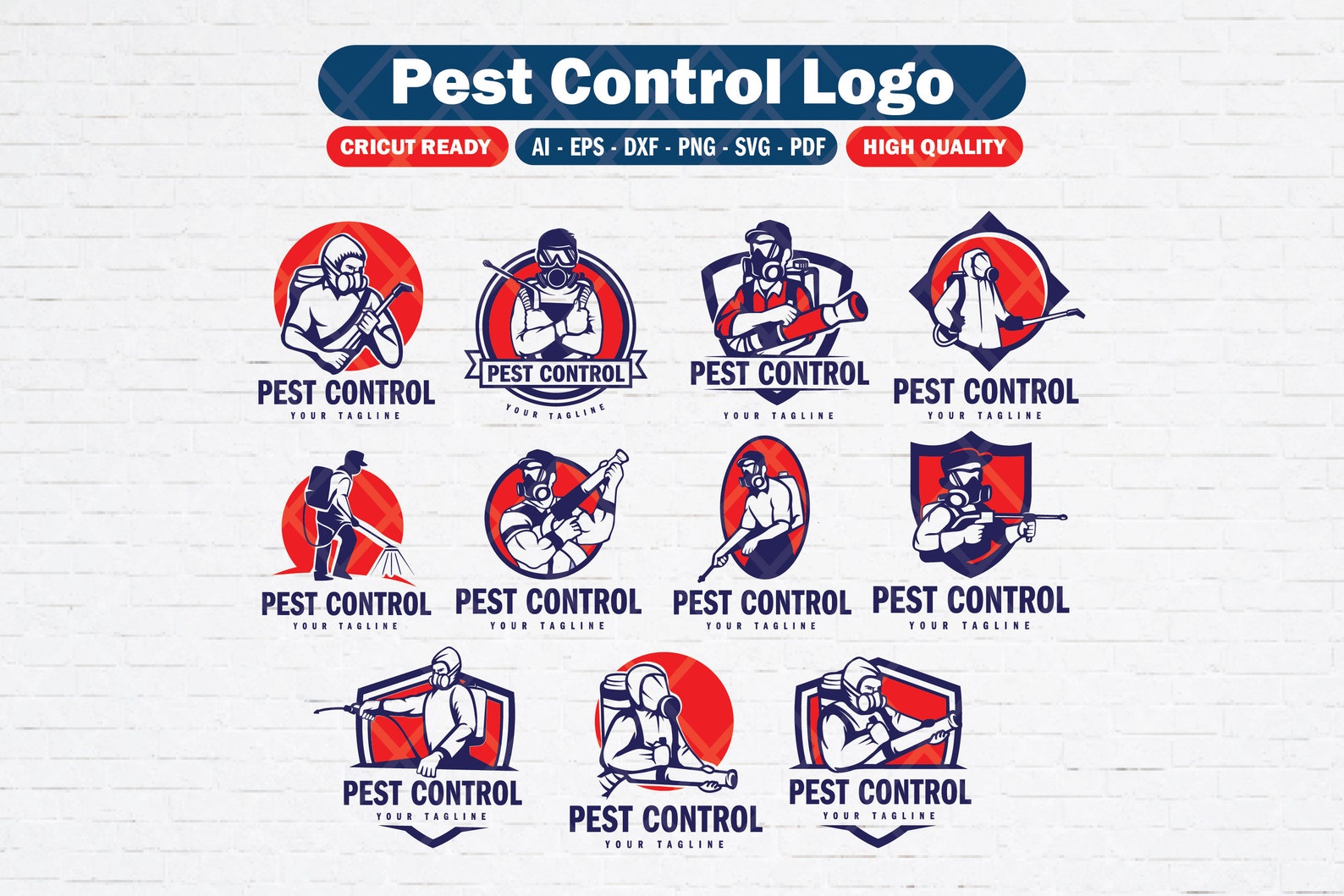 Pest Control Logo SVG Bundle: Exterminator Silhouette (digital Download ...