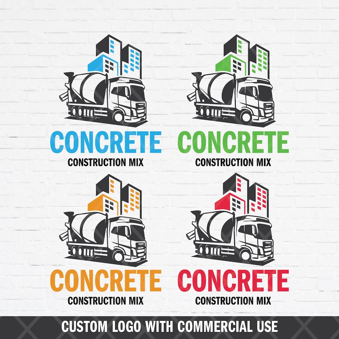 Professional Concrete Construction Logo, Cement Mixer Truck Logo ...