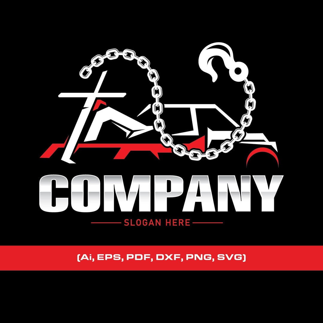 Towing Truck Logo SVG, Towing Chain Logo, Towing Business Logo Template ...