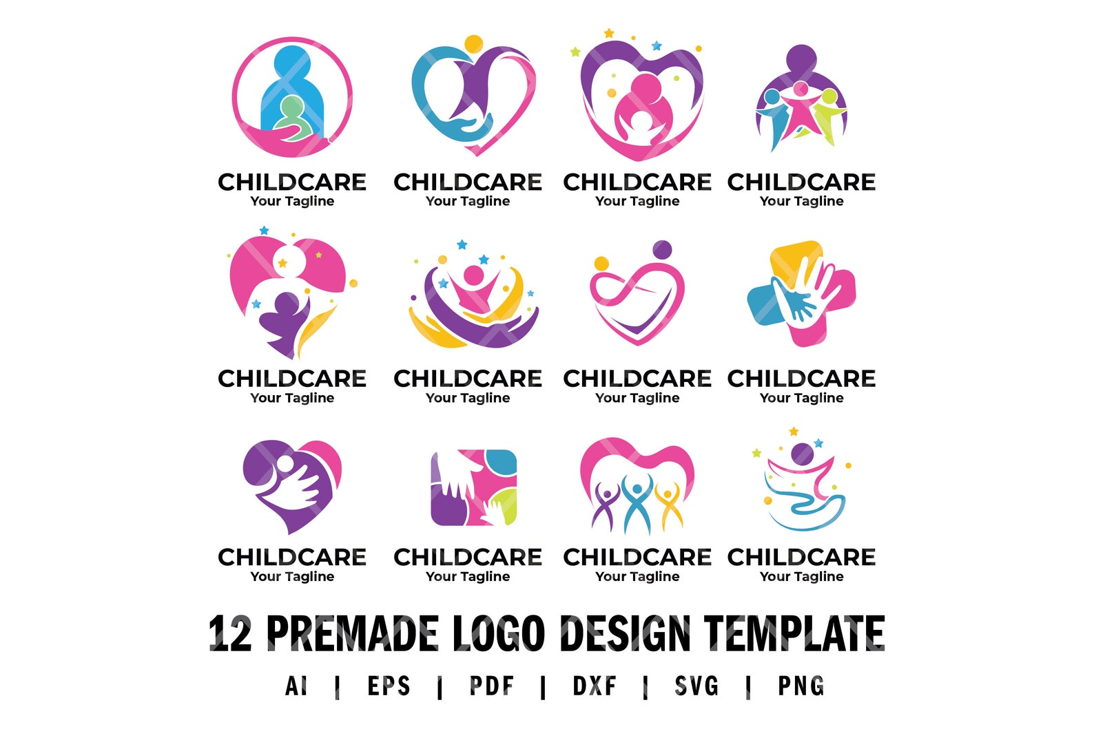 Childcare Logo Bundle: Preschool Daycare Designs (SVG, PNG) - Etsy