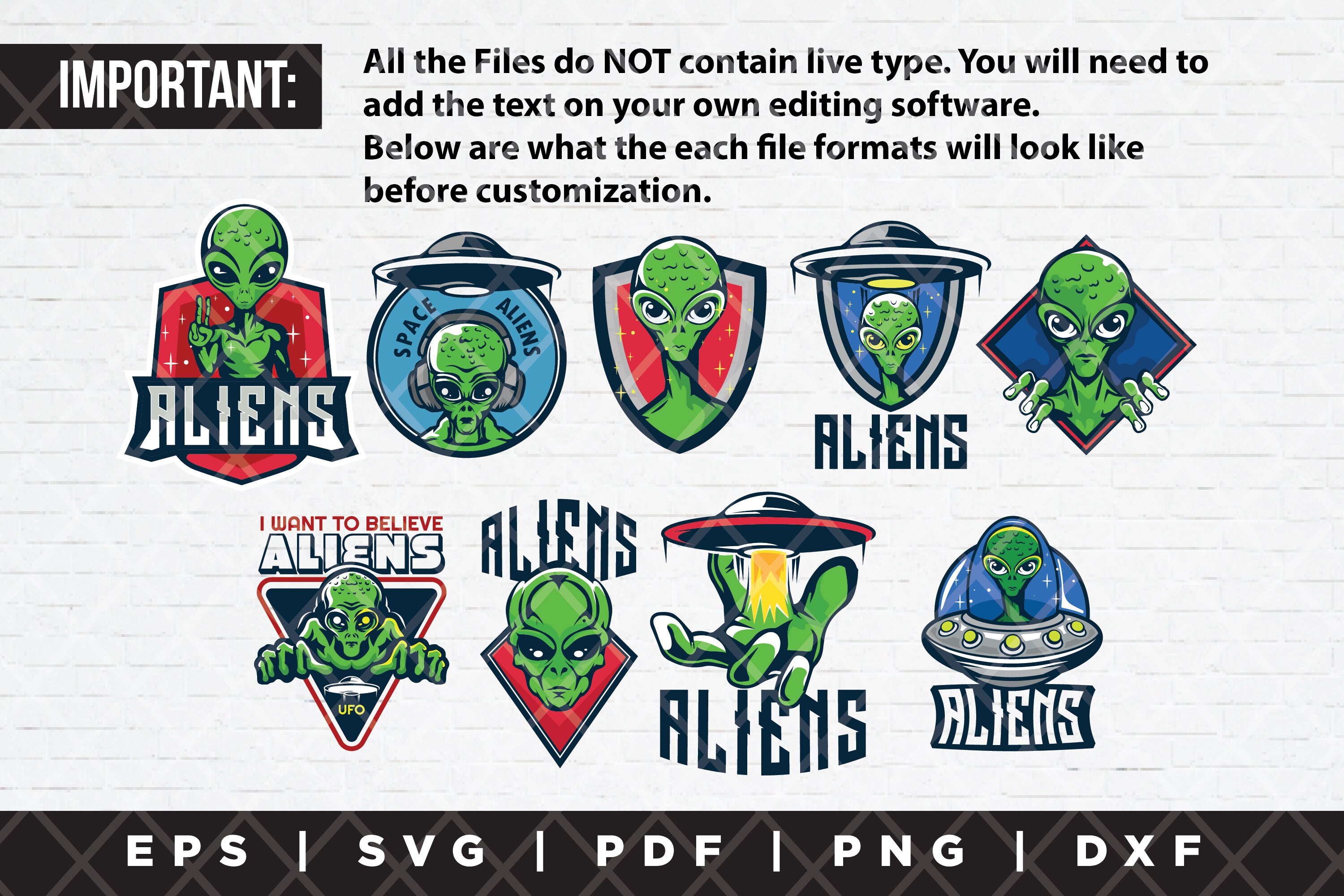 Set of Alien UFO Sticker Svg Bundle, Green Alien Cut Files for Instant ...