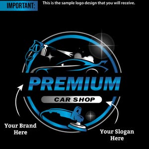 Custom Blue Car Wash and Detailing Logo, Custom Auto Care Logo ...