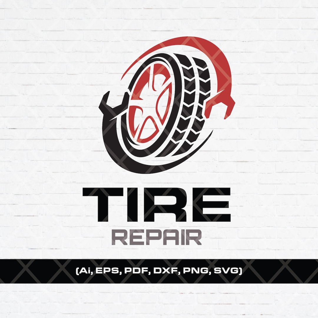 Tire Repair Logo, DIY Tire Logo Template, Tire Mechanic Logo, Wrench ...