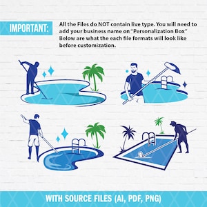 Custom Pool Cleaning Logo, Pool Maintenance Logo, Personalized Pool ...