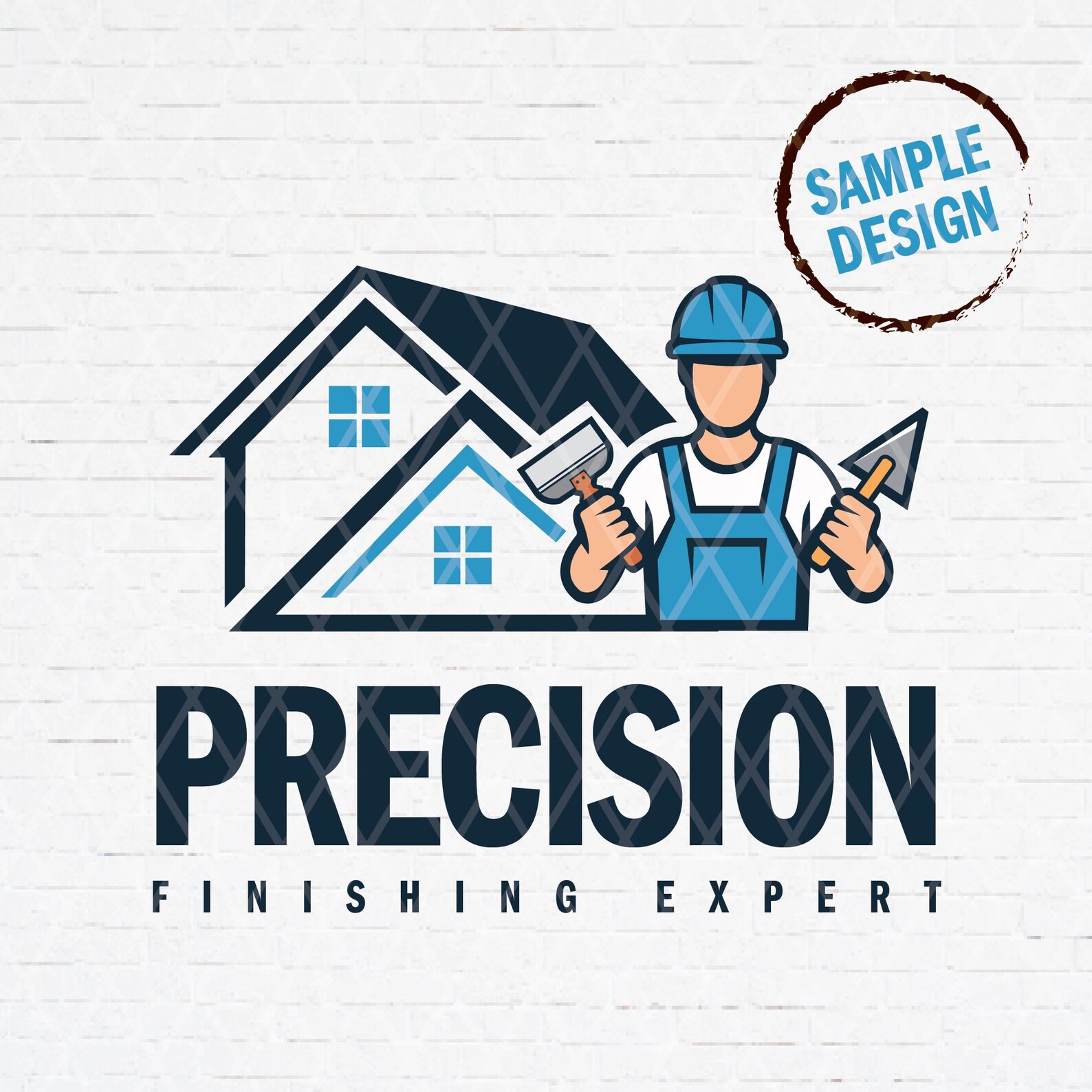 Custom Drywall Logo Design: Modern Home Improvement Branding - Etsy
