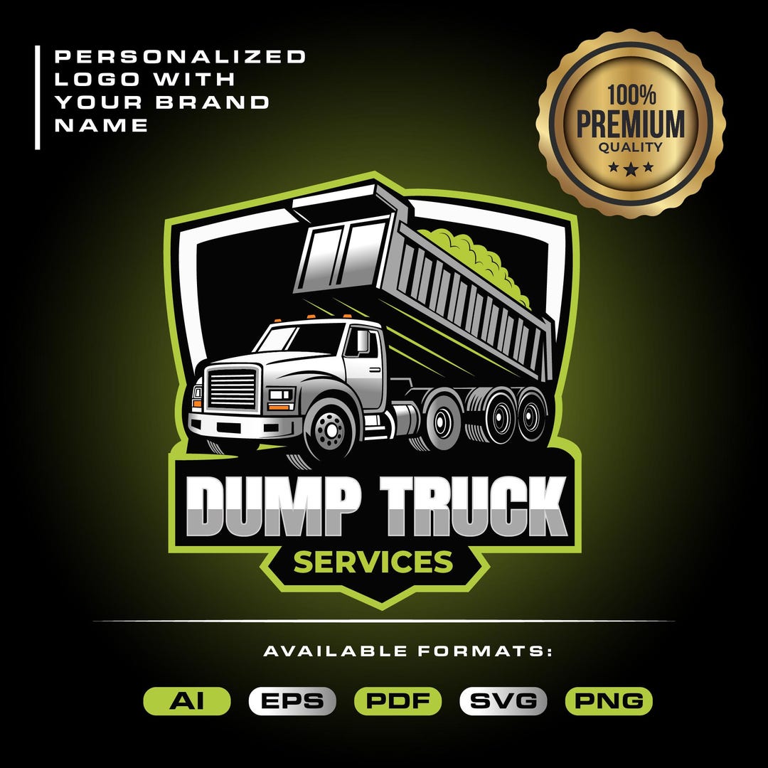 Dump Truck Logo: Personalized Waste Disposal Service Design With Your ...