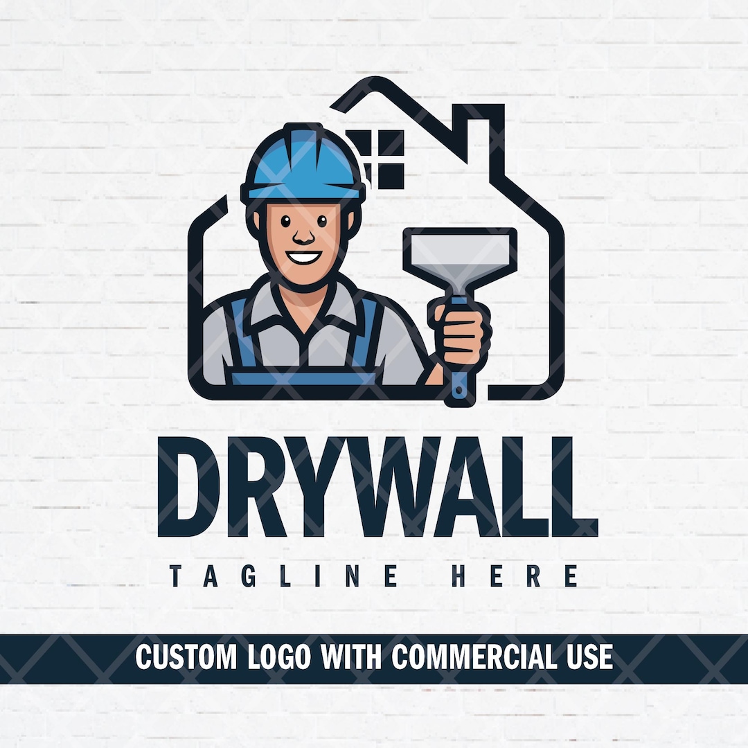 Custom Drywall Logo Design: Modern Home Improvement Branding - Etsy