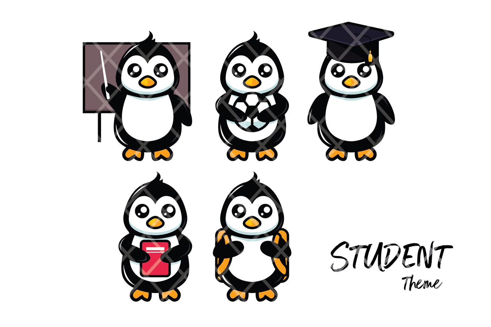 14 Cute Chibi Penguin Cartoon Collection: SVG PNG Kawaii - Etsy