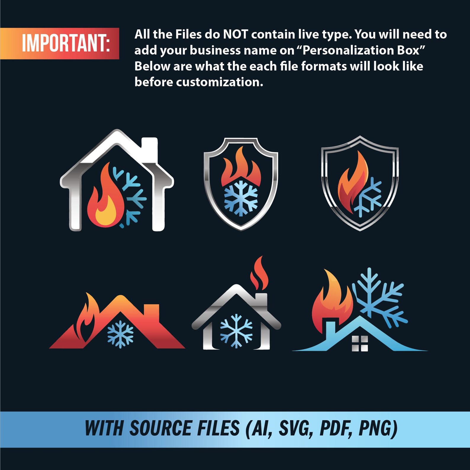 Heating and Cooling, HVAC Logo PNG SVG Bundle: Heating, Ventilation ...