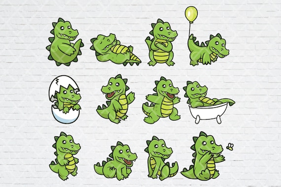 12 Cute Crocodile Alligator SVG Collection: Kawaii and Chibi - Etsy