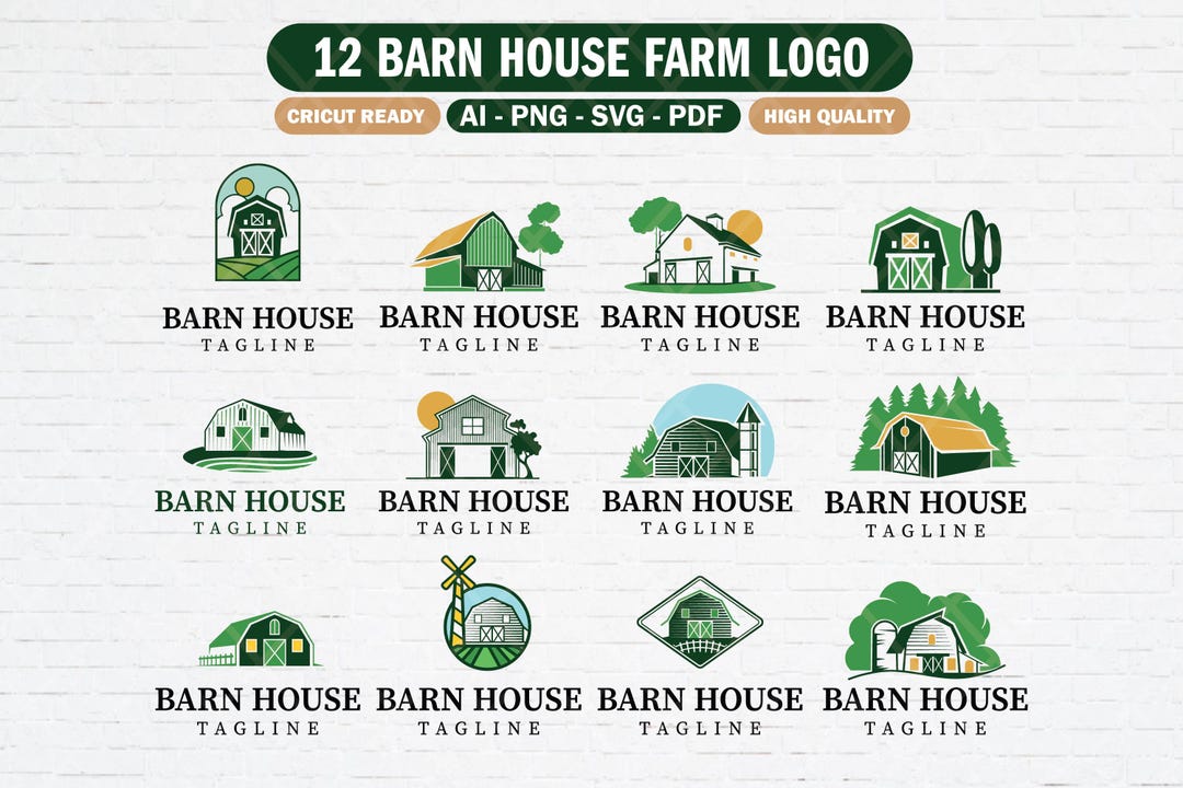 Barn Logo SVG Bundle: Premade Farm Logos (digital Download) - Etsy
