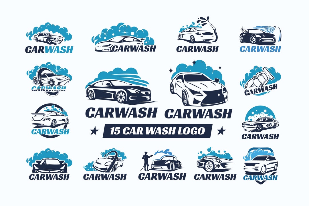 Collection of Car Wash or Car Cleaning Logo Template: SVG Files for ...