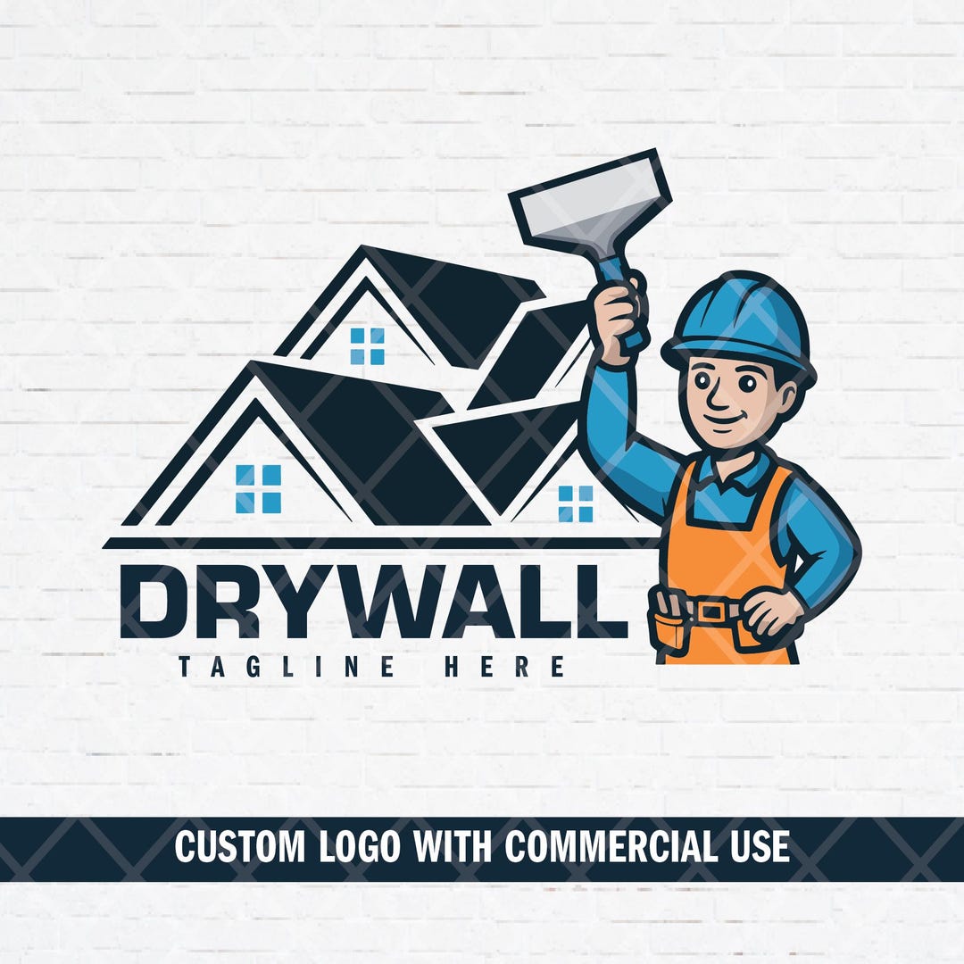 Custom Drywall Logo Design: Modern Home Improvement Branding (digital ...
