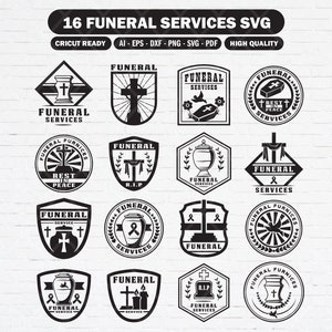 Funeral Svg Bundle, Funeral Services Clipart Design, Memorial Png Svg ...
