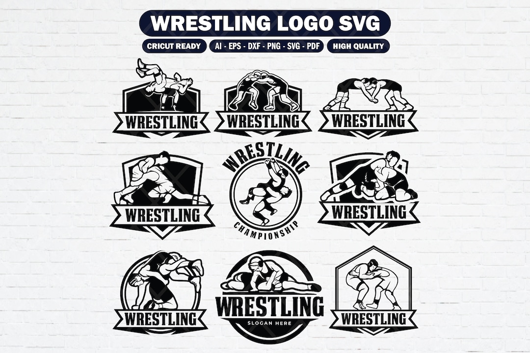Set of Wrestling SVG PNG Bundle, Wrestling Silhouette Clipart ...