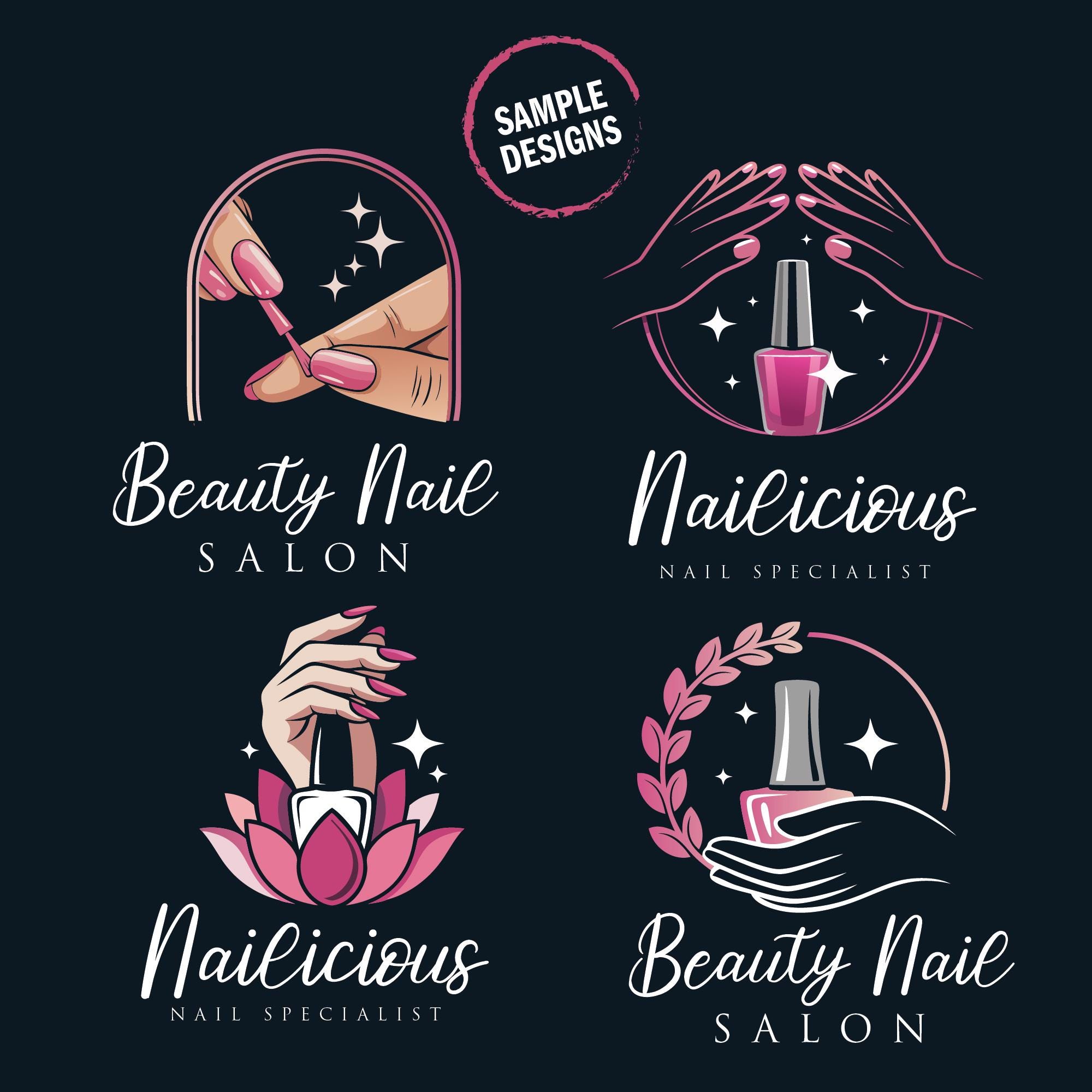 Luxury Nail Salon Logo Templates: DIY Glam Branding (digital Download ...