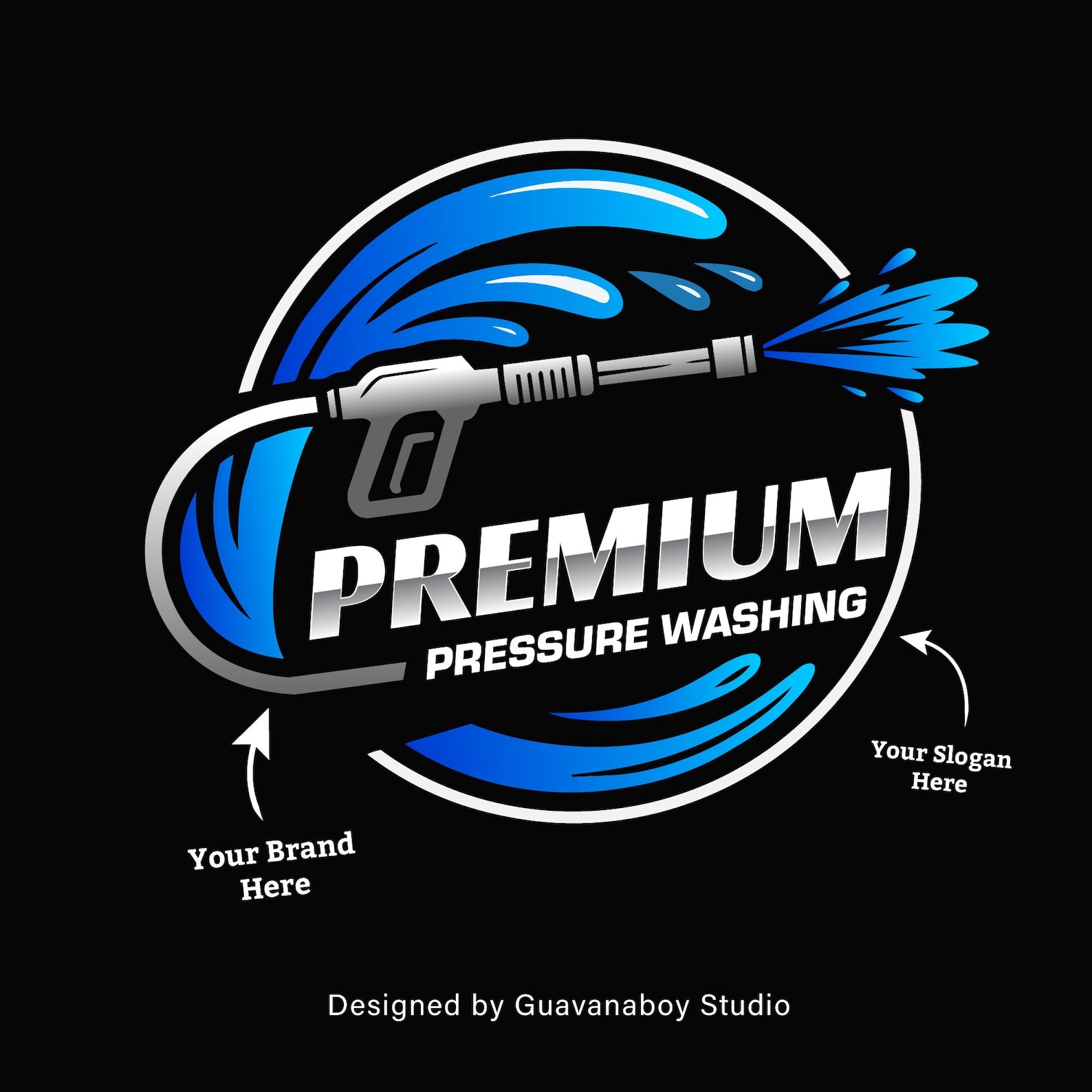 Custom Pressure Washing Logo With Editable Text | Professional Power ...