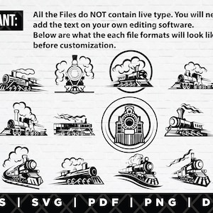 Locomotive Train Svg Bundle, Retro Train Svg, Locomotive Clipart Svg ...