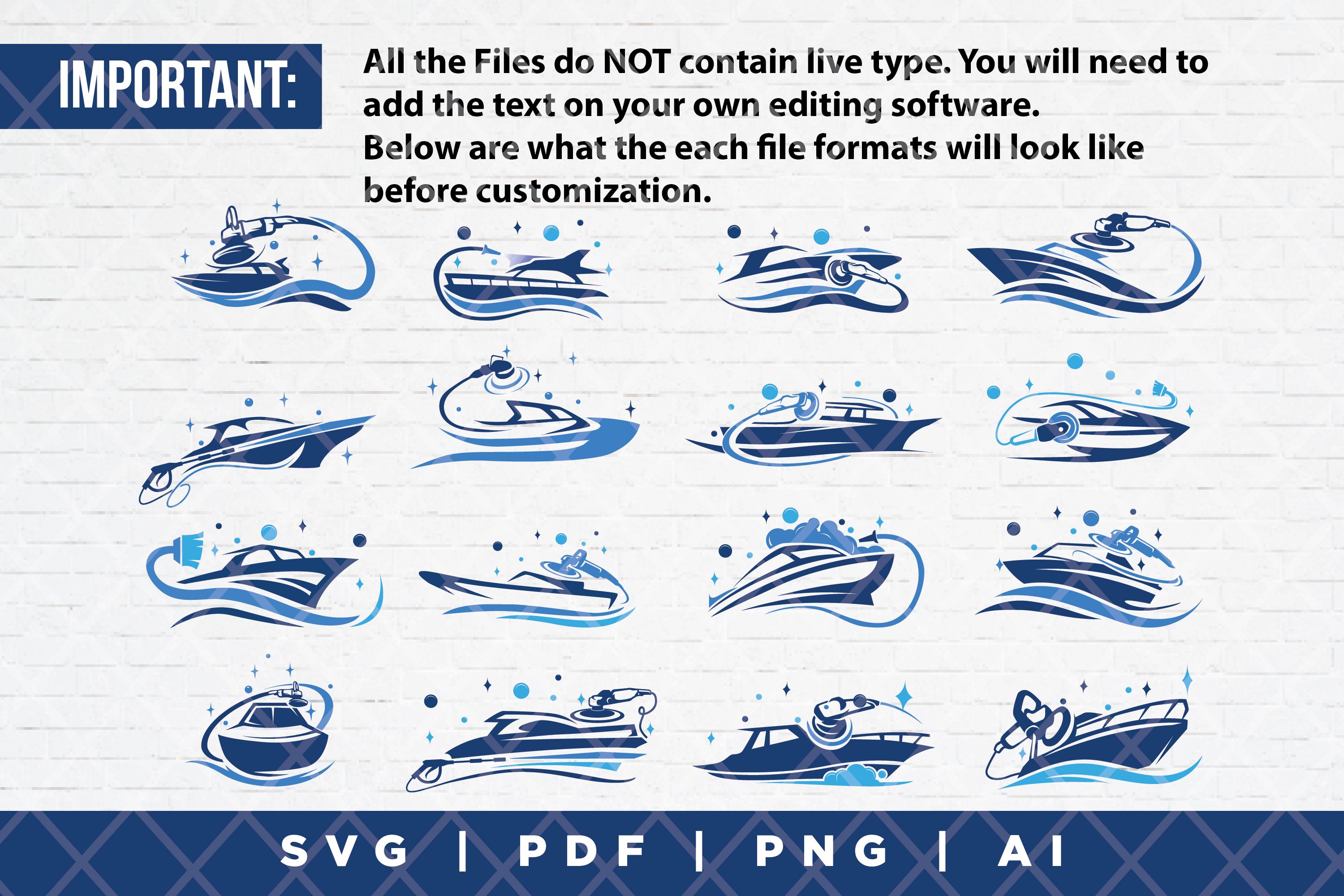 16 Boat Cleaning Logo Bundle SVG for Instant Download, Deck Cleaning ...