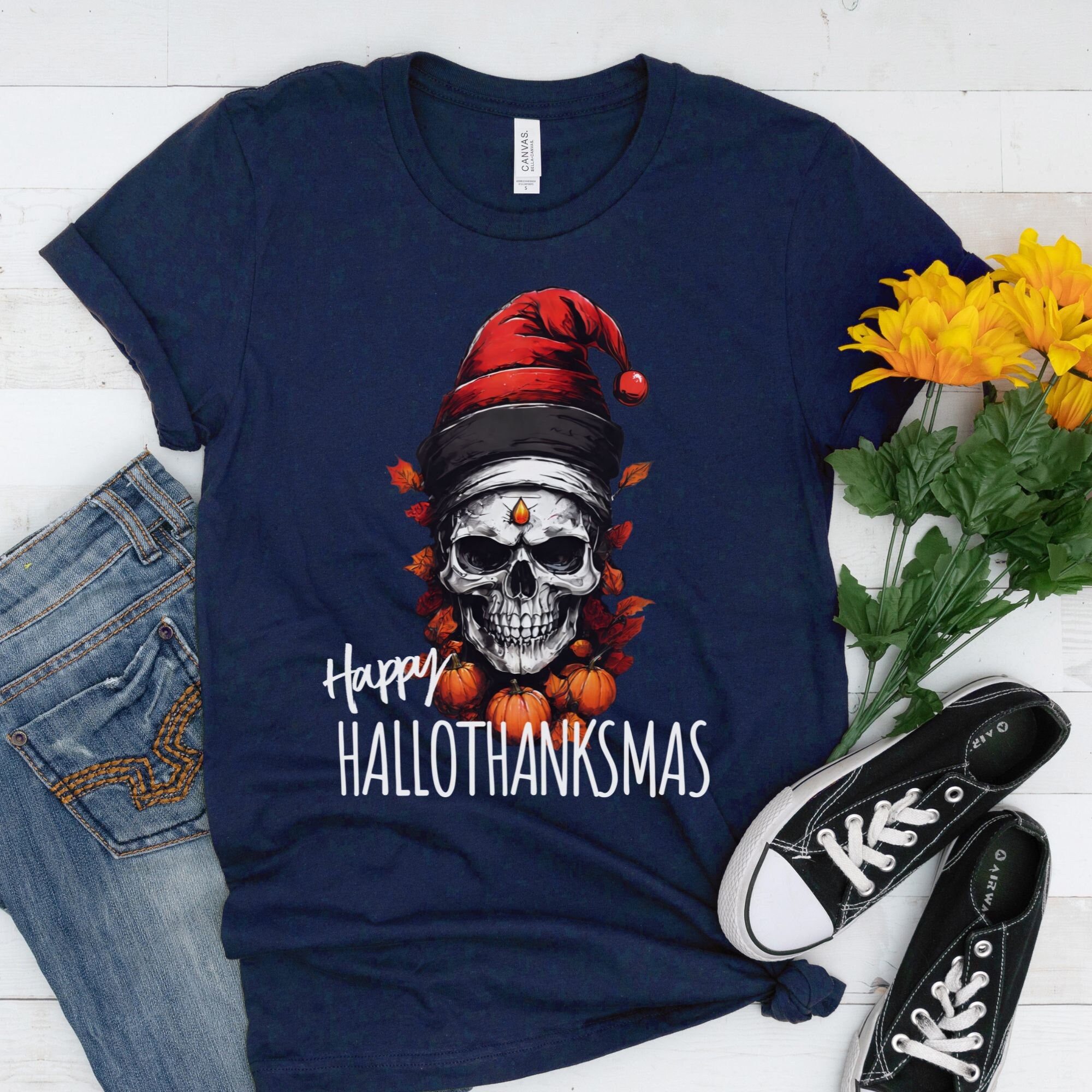 Happy Hallothanksmas Shirt Design Hallothanksmas Clipart - Etsy