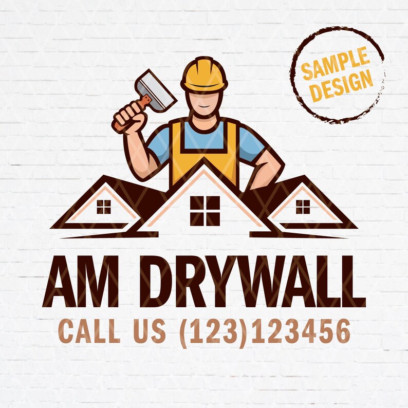 Custom Drywall Logo Design: Modern Home Improvement Branding (digital ...