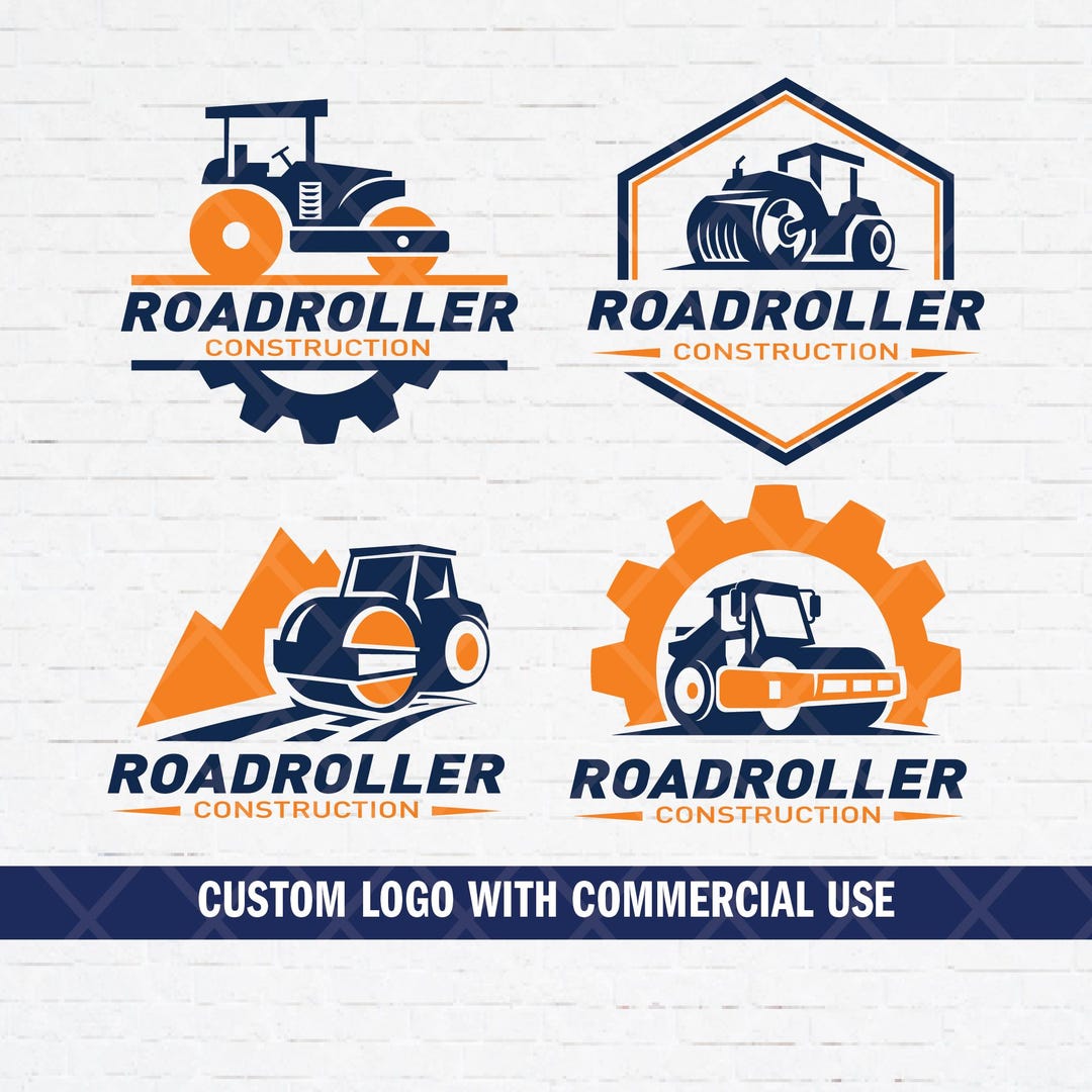 Custom Road Roller Logo, Personalized Asphalt Repair Logo, Road ...