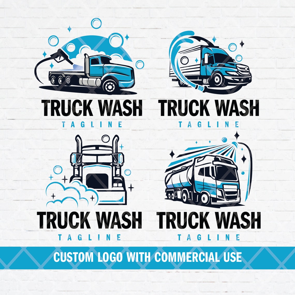 Truck Wash Logo Design: Custom Cleaning Service Branding (digital File ...