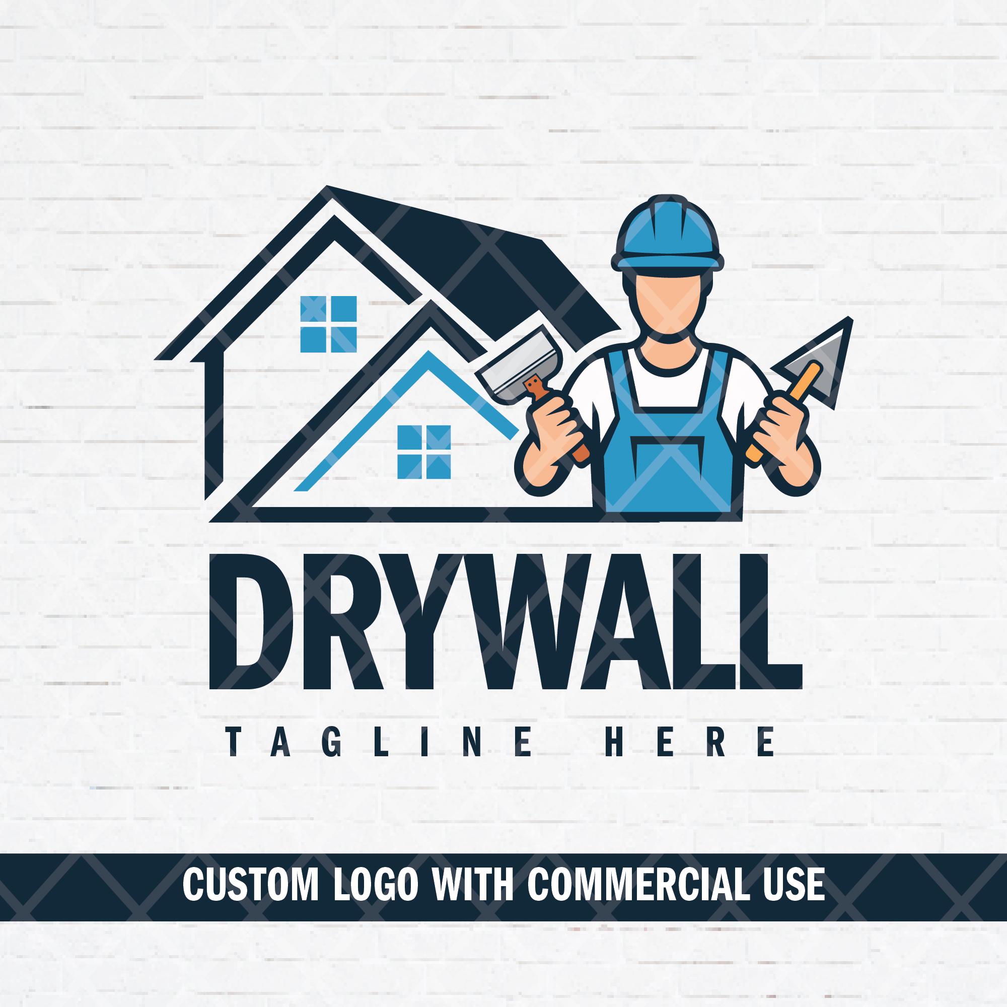 Custom Drywall Logo Design: Modern Home Improvement Branding - Etsy