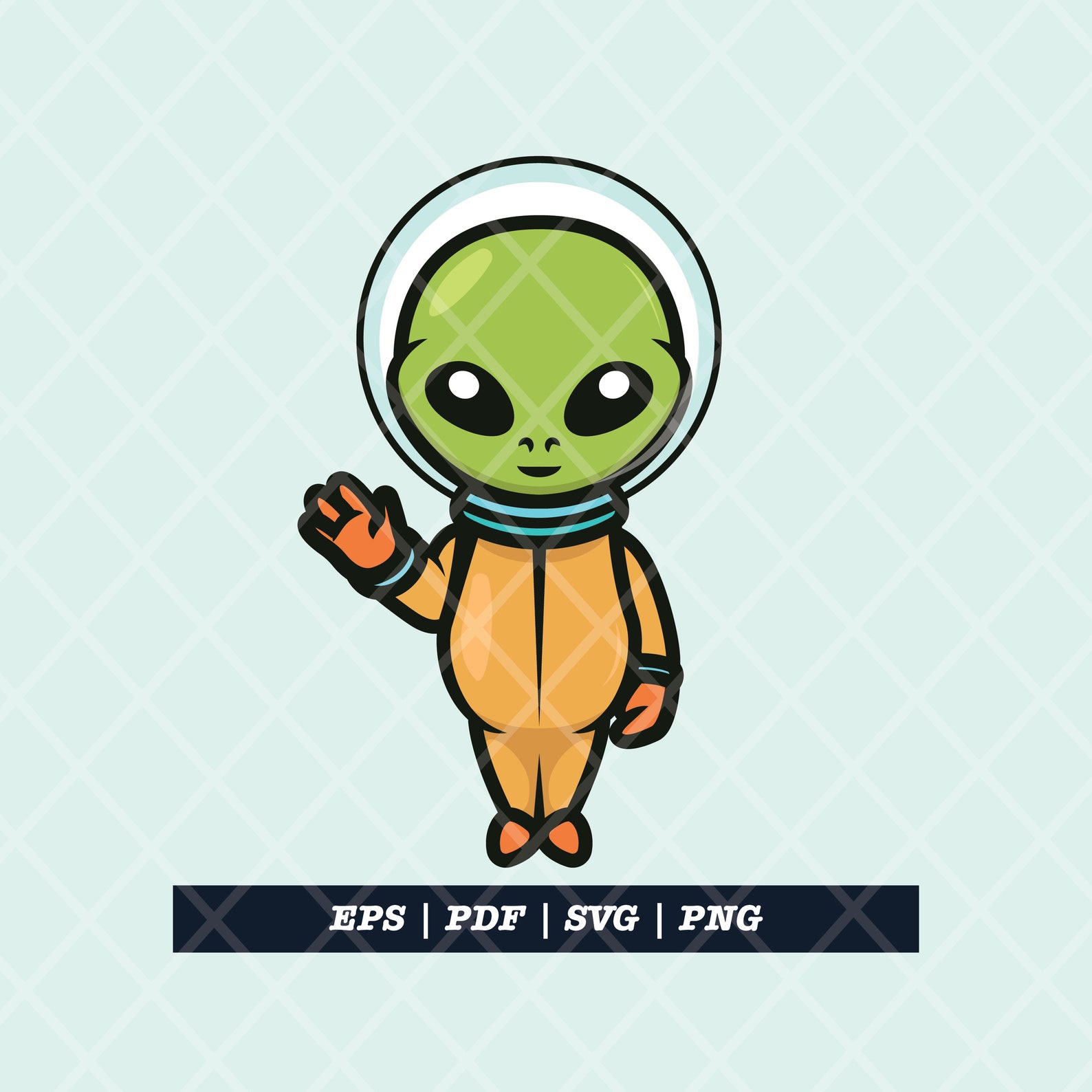 Funny Alien Clipart, Cute Alien Cartoon, Kawaii Chibi Alien ...