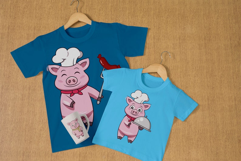 Cute Chibi Pig Piggy SVG PNG Sublimation Design: SVG Bundle - Etsy