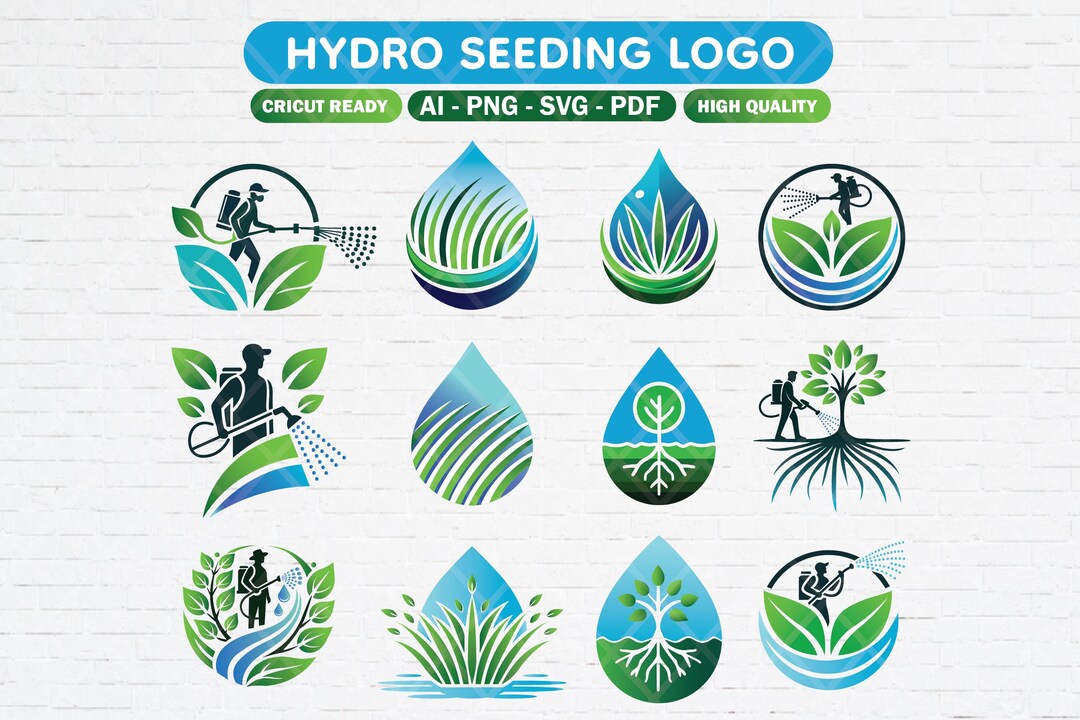 Hydro Seeding Logo Bundle, Hydro Seed SVG Bundle, Hydro Seed Premade ...