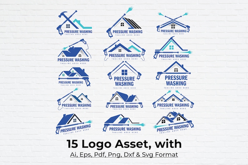 Professional Pressure Washing Logo Volume 3: SVG PNG Bundle for Instant ...