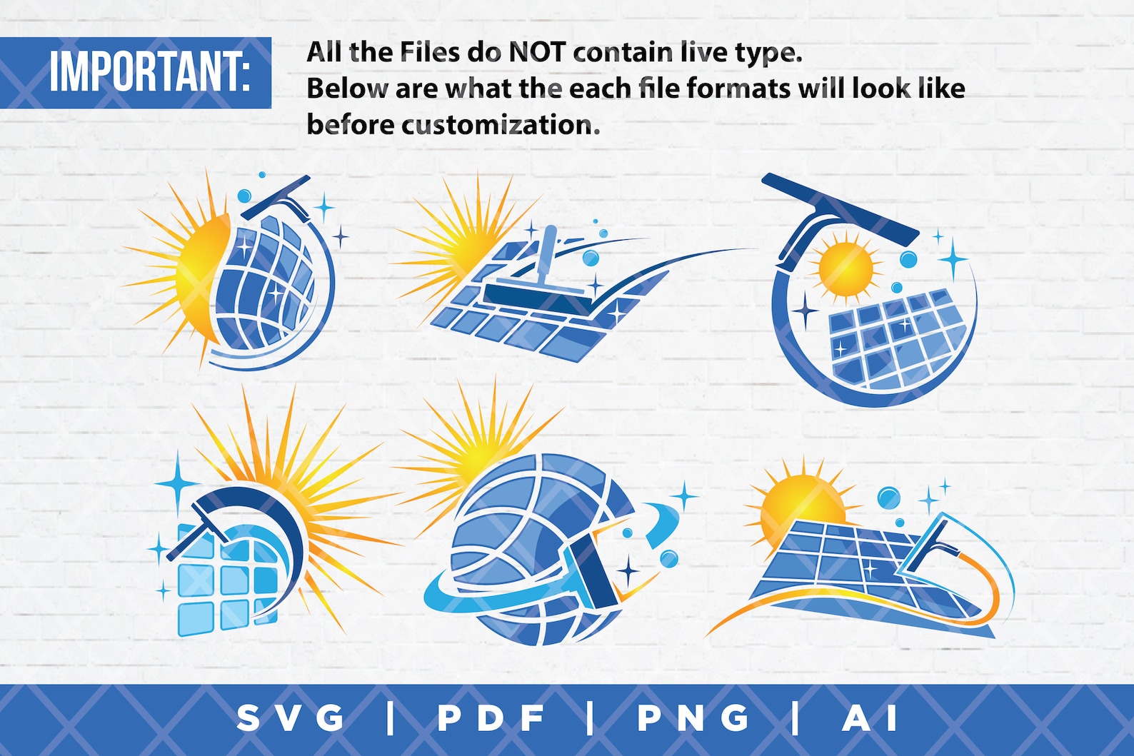 Solar Cleaning Logo SVG Bundle, Eco Cleaning Logo Set, Solar Energy ...