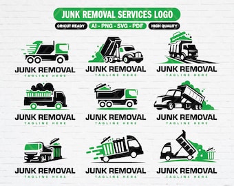 Junk Removal Logo Bundle: Trash Truck Clipart (SVG, PNG, PDF) - Etsy