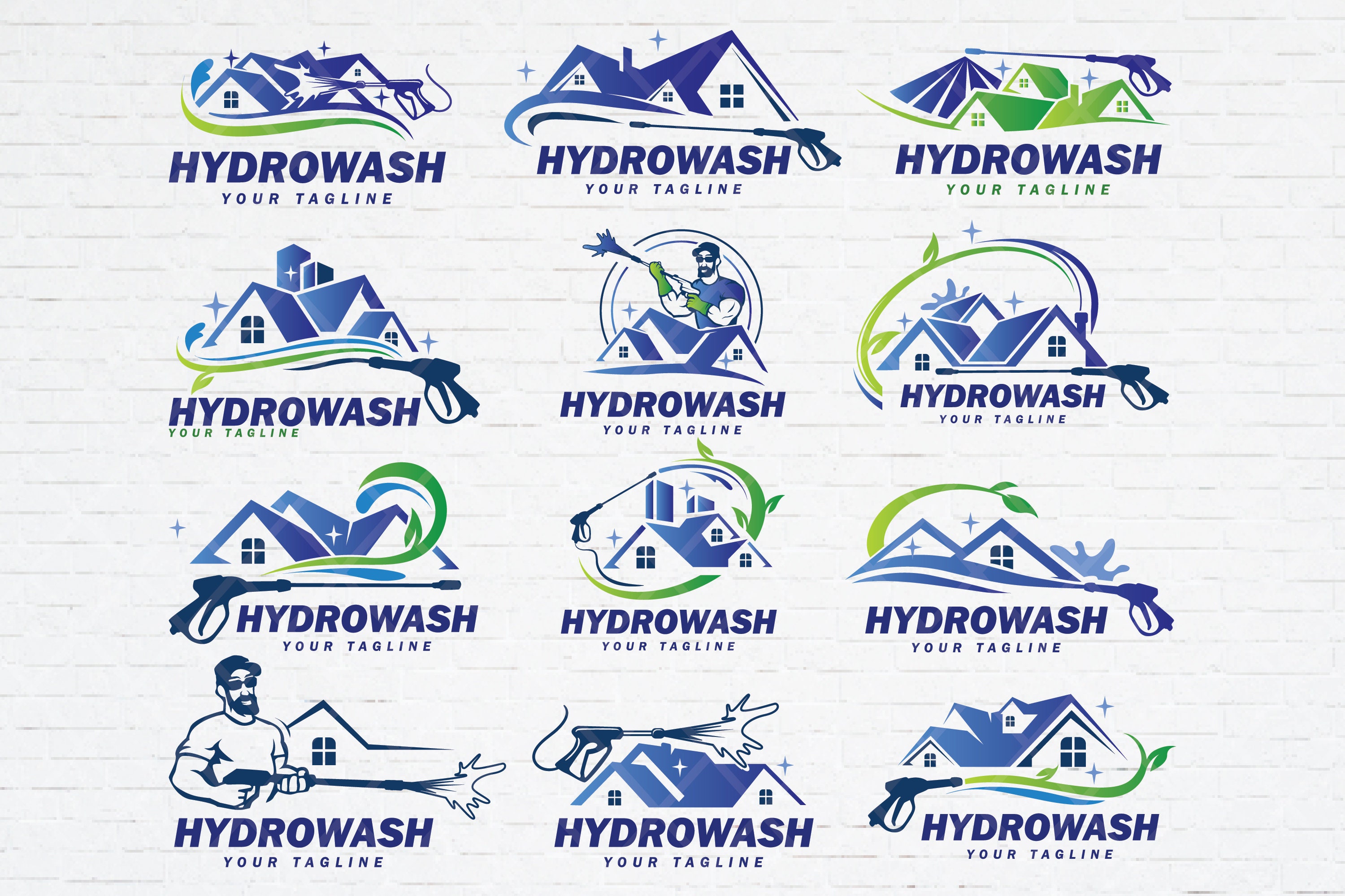 Professional Hydro Wash Svg Template, Pressure Washing Logo, Soft Wash ...
