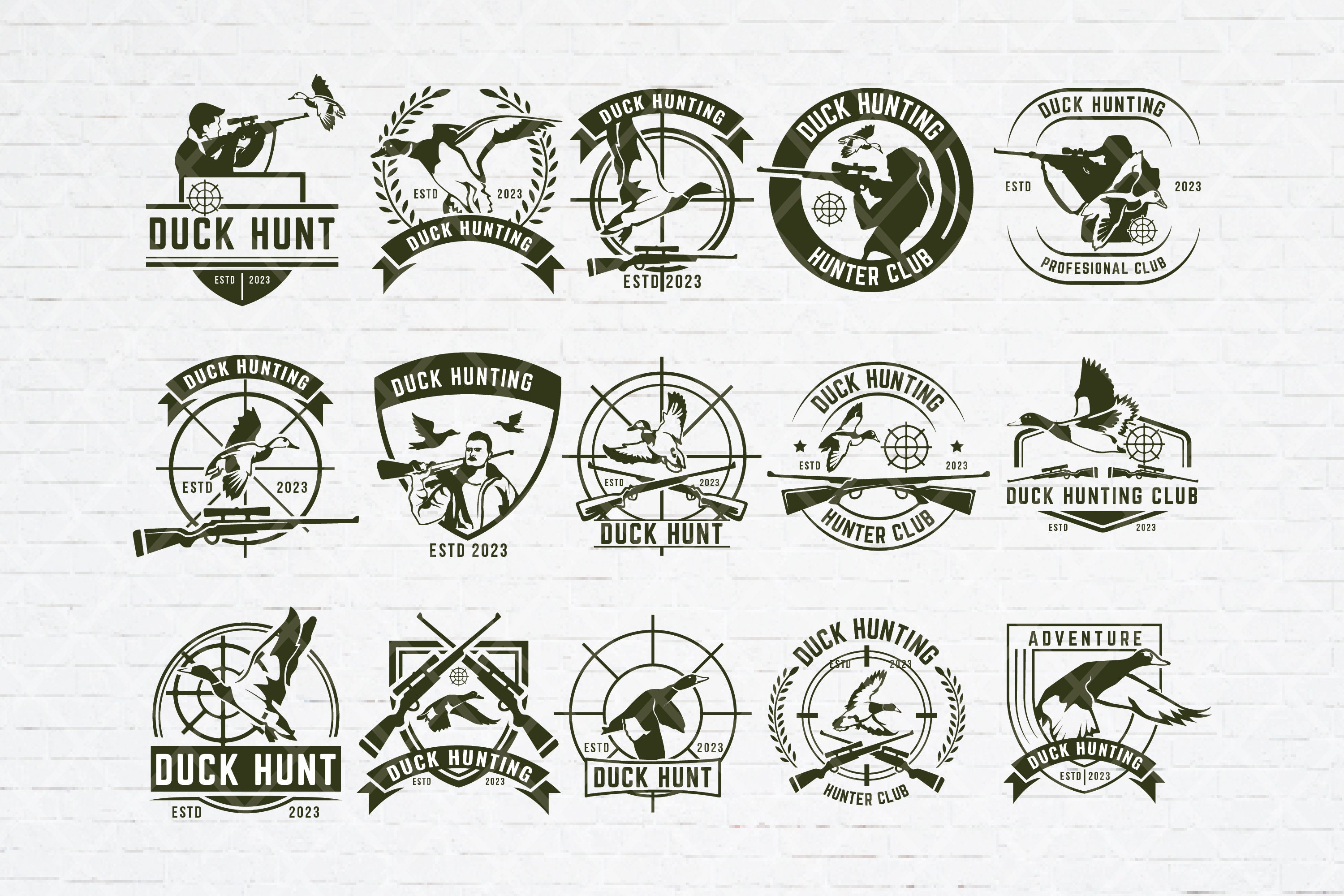 Set of 15 Duck Hunting Template SVG PNG Bundle Duck Hunting - Etsy