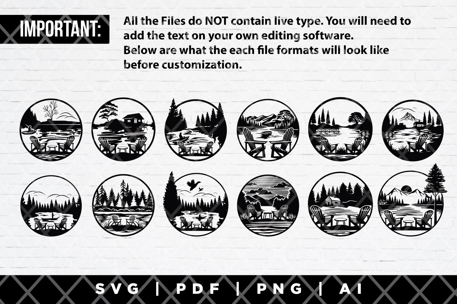 Premium Lake Scenery Svg Bundle, Lake View Logo, Lake Scene Vector ...