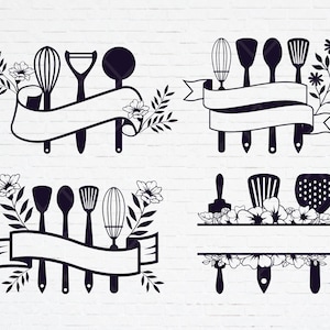 Set of Kitchen Utensils Svg, Split Frame Kitchen Utensils, Kitchen ...