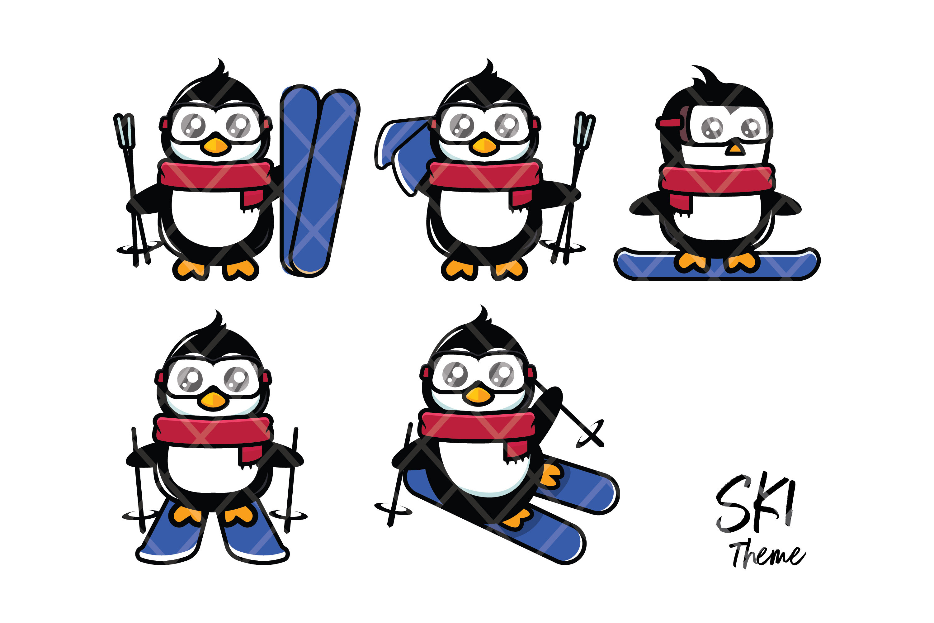14 Cute Chibi Penguin Cartoon Collection: SVG PNG Kawaii - Etsy