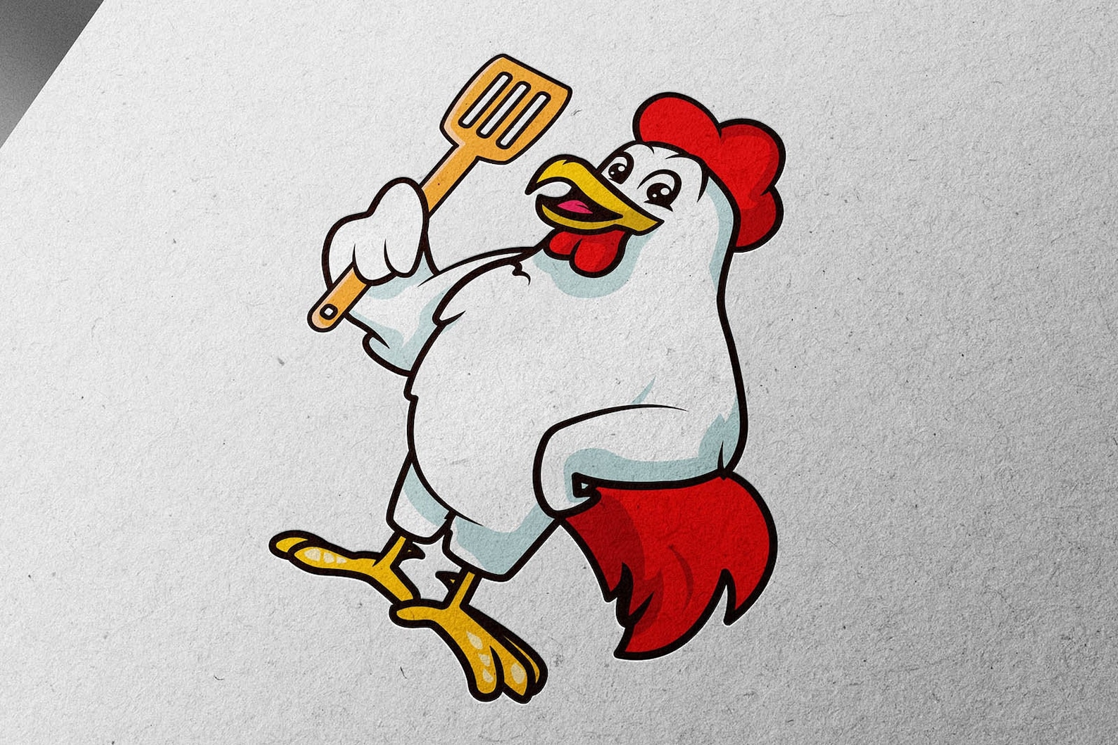White Chicken Mascot Logo Design: SVG Files Suitable for Food - Etsy