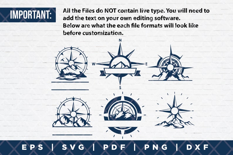 Set of Mountain Compass Svg Bundle, Adventure Compass Svg, Nautical ...